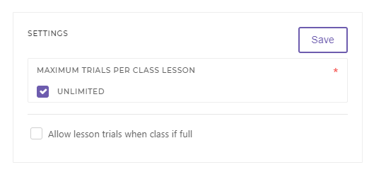 How to set up class trials