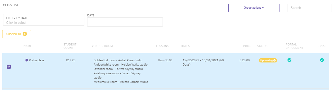 How to set up class trials