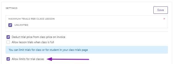 How to set up class trials