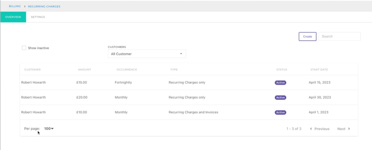 How to create recurring charges